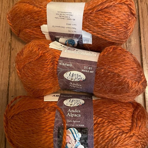 Yarn Bee | Office | 3 Skeins Yarn Bee Andes Alpaca Yarn Color Dark ...